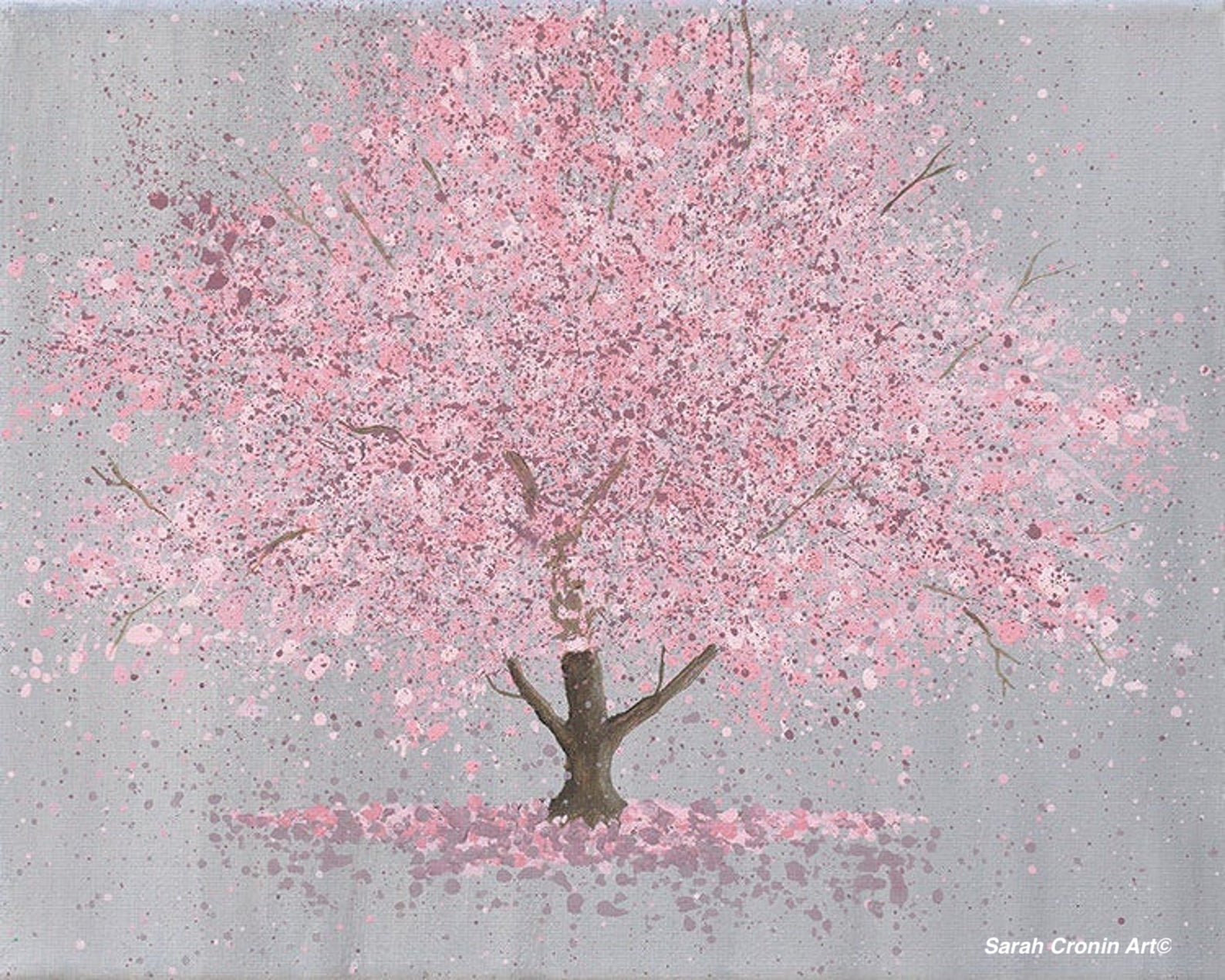Cherry Blossom Branch Art Cherry Blossom Tree Branch Canvas Painting